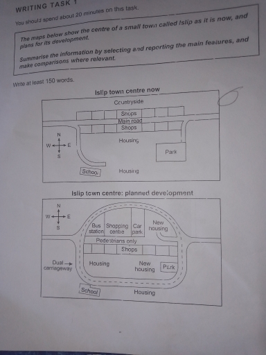 The map below so the centre of a small town called islip as it is now ...
