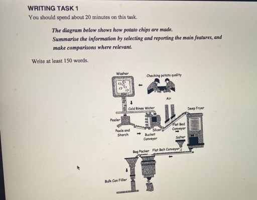 The diagram below shows how potato chips are made. Summarise the ...