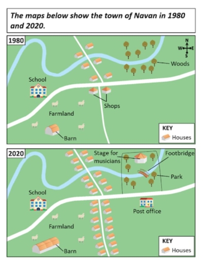 The maps below show the town of Navan in 1980 and2020 (User-Written ...