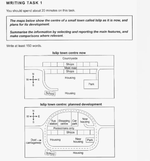 The maps below show the center of a small town called Islip as it is ...