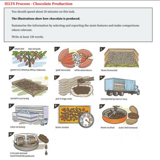 IELTS Process - Chocolate Production You should spend about 20 minutes ...