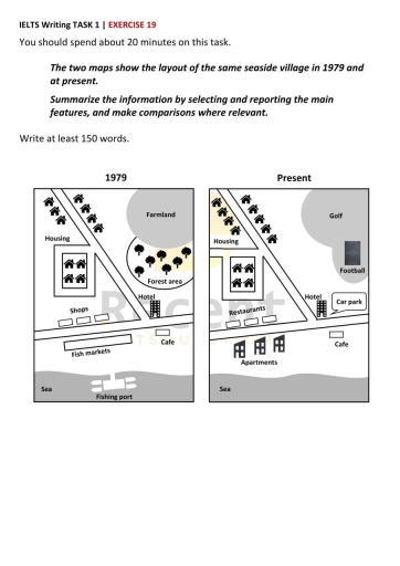 Band 7: The two maps show the layout of the same seaside village in1979 ...