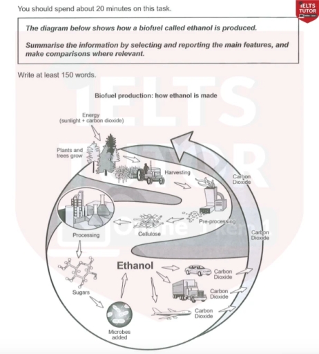 The diagram below shows how a biofule called ethanol is produced (User-Written IELTS Writing ...
