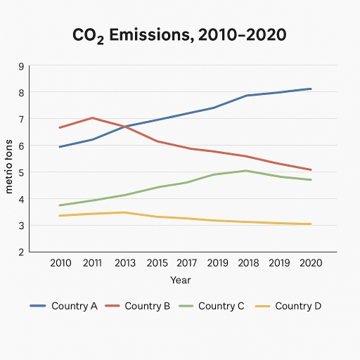 Band 5: The graph below shows the average carbon dioxide (CO2 ...