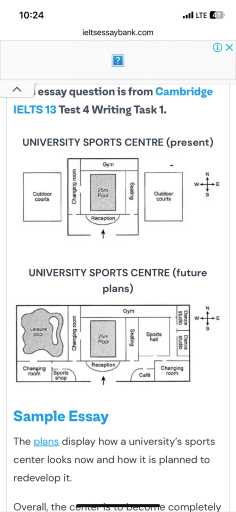 Band 5: The plans below show the layout of a university's sports centre ...
