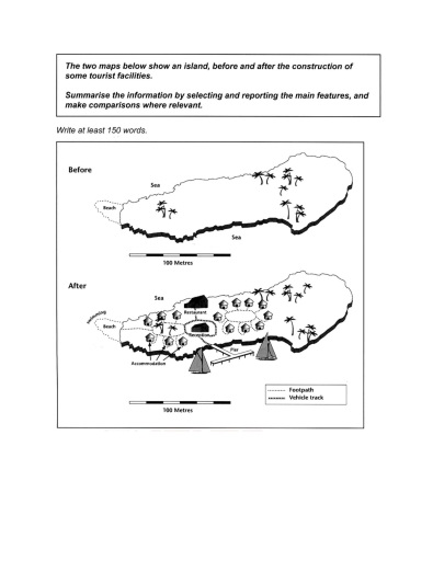 Band 4: The two maps below show an island before and after the ...