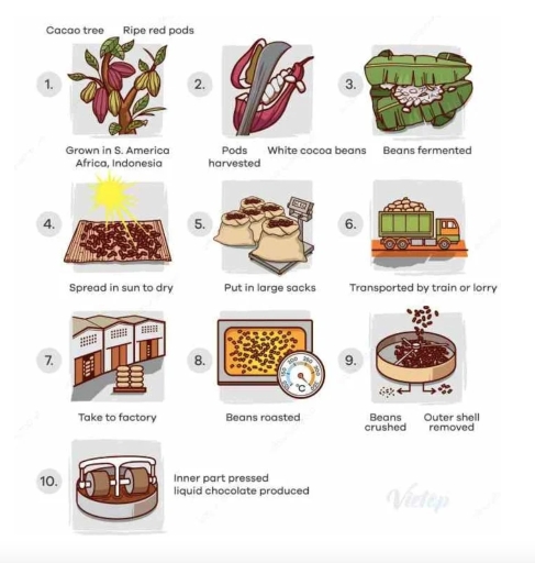 Band 7: The diagram gives information about the process of liquid ...