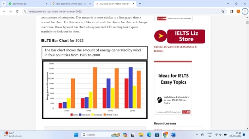 to The bar graph shows the amount of energy generated by wind in four ...