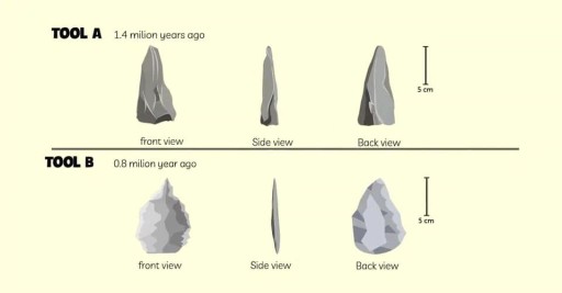 Band 8: The diagram below shows the development of cutting tools in the ...