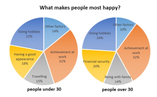 Band 7: The charts below show the results of a survey about what people ...
