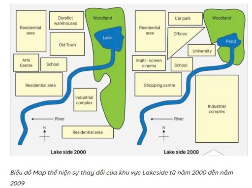 The two maps illustrate developments in the Lakeside area between the ...