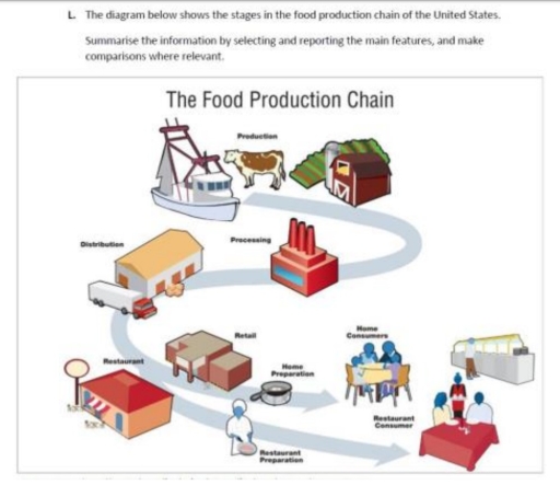 The diagram below shows the stages in the food production chain of the ...