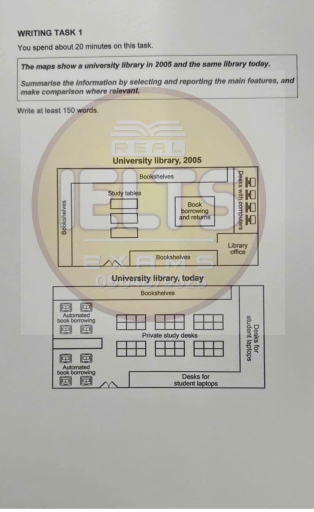 Band 8: The maps show a university library in 2005 and the same library now (User-Written IELTS ...