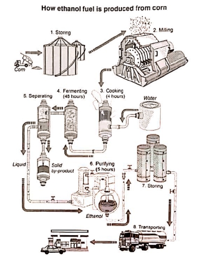 The bar chart below shows how ethanol fuel is produced from corn. (User-Written IELTS Writing ...