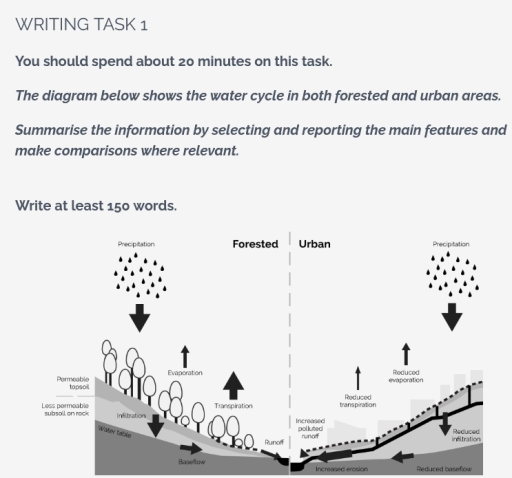 Band 5: The diagram below shows the water cycle in both forested and ...