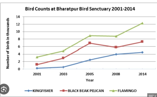 Band 4: The line graph below shows the amount of Flamingos, Black Bean ...