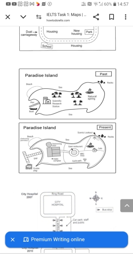 Band 4: The given maps illustrate the past and present conditions of ...