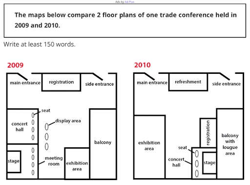 Band 5: The maps below compare 2 floor plans of one trade conference ...