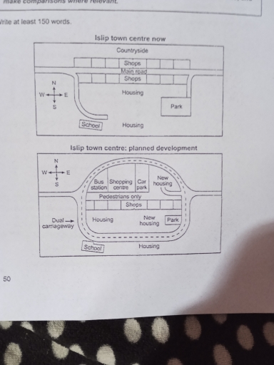 The maps below show the center of a small town called islip as it is ...