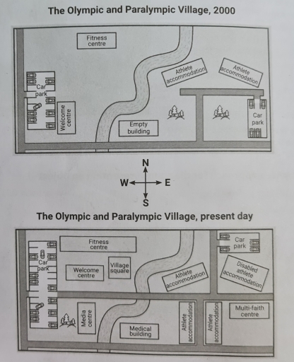 Band 7: The two maps below show an Olympic and Paralympic village in ...
