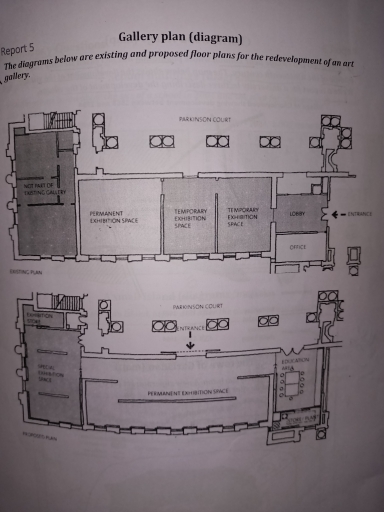 The diagrams below are existing and proposed floor plans for the ...