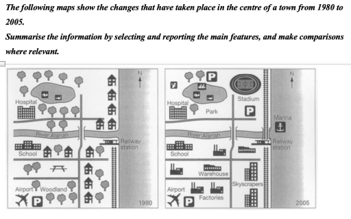 The following map show the changes that here taken place in the Centre ...
