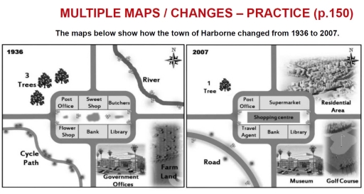 Band 9: The maps below show hownthe town of Harborne changed from 1936 ...