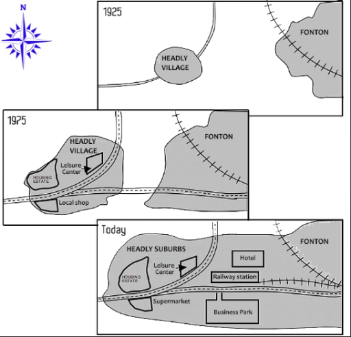 The maps below show the changes in Headly Village and the nearby area ...