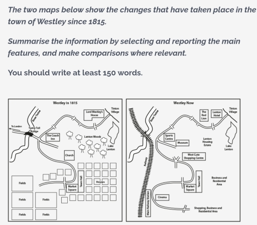 Band 5: The 2 maps below show the changes that have taken place in the ...