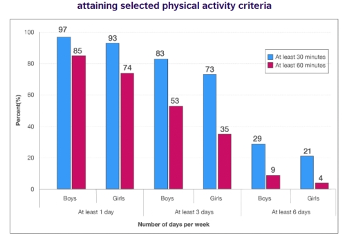 Percentage of Canadian children and youth attaining selected physical ...