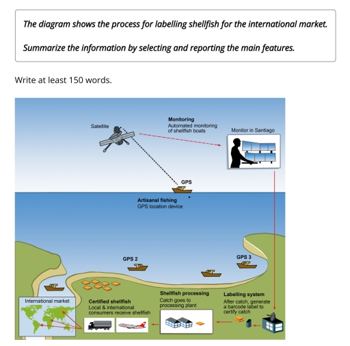 The diagram shows the process for labelling shellfish for the ...