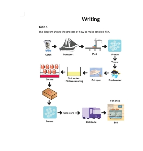 Band 7: The diagram shows the process of how to make smoked fish (User ...