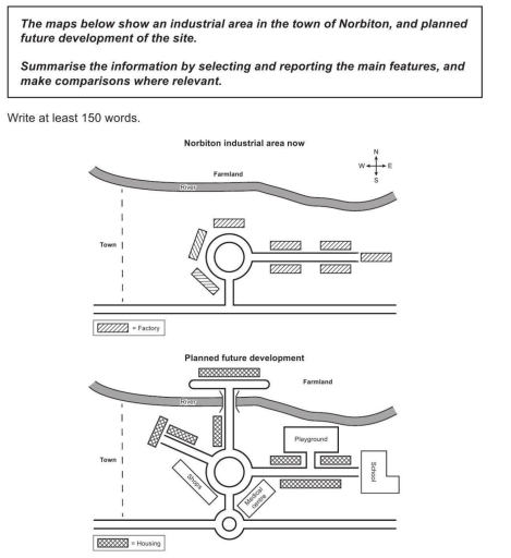 he maps below show an industrial area in the town of Norbition, and ...