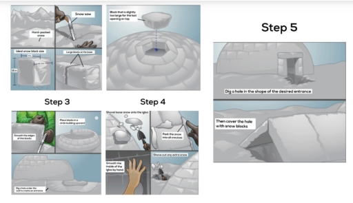 Band 6: The illustration shows information about how an igloo is built ...