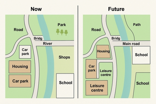 You should spend about 20 minutes on this task. The maps below show the ...